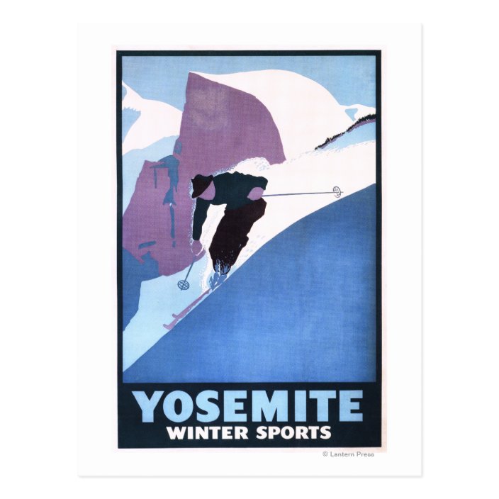 Winter Sports Skiing Promotional Poster Postcard | Zazzle.com