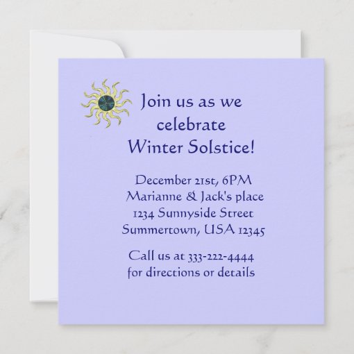 Winter Sun Solstice Party Invitation | Zazzle