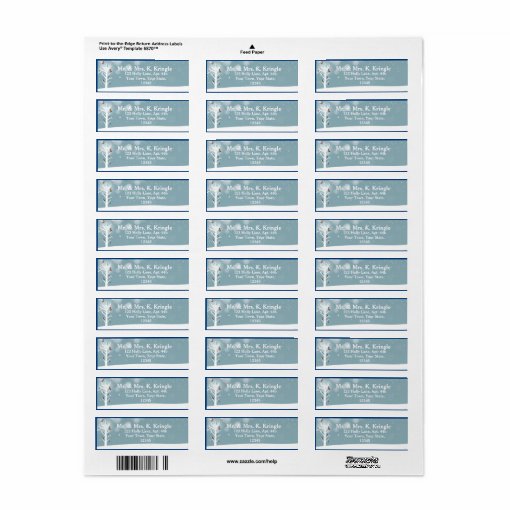 Winter Tree Birds On Blue Address Labels | Zazzle