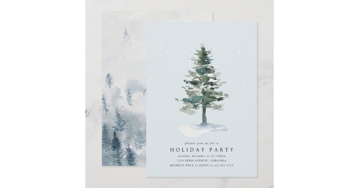 Winter Tree Holiday Card | Zazzle