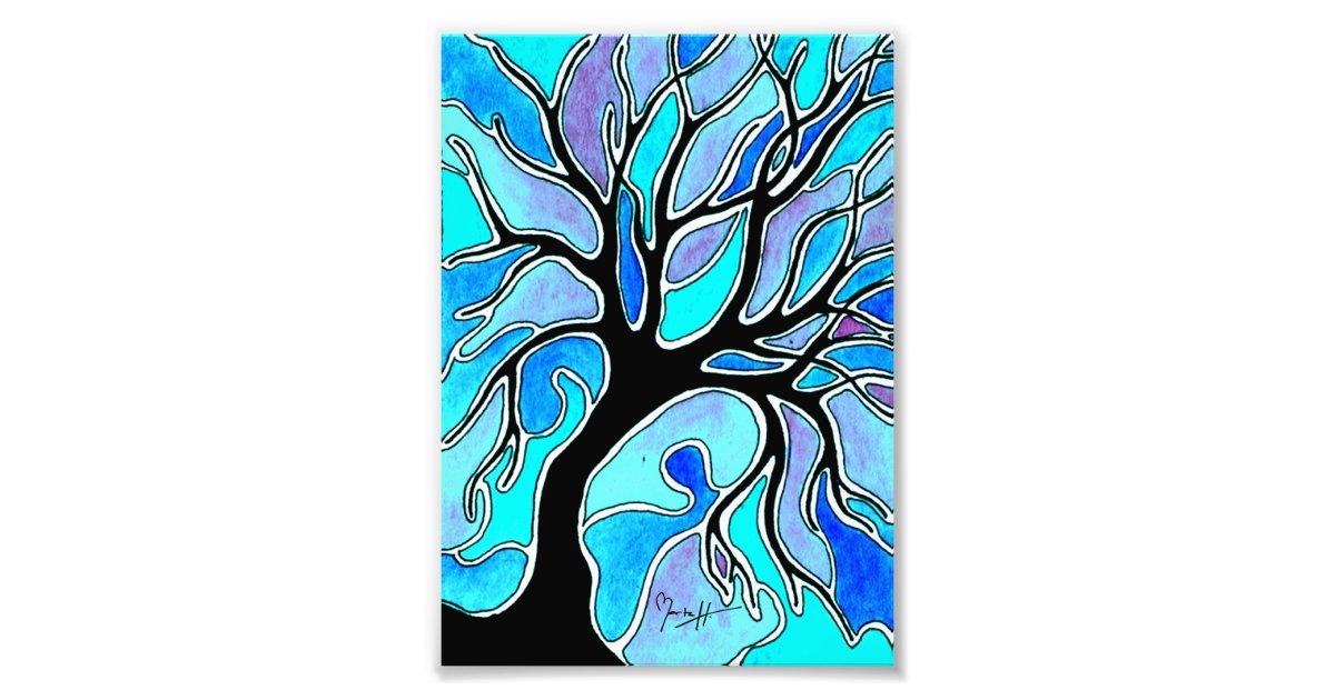 Winter Tree in Blue Photo Print | Zazzle