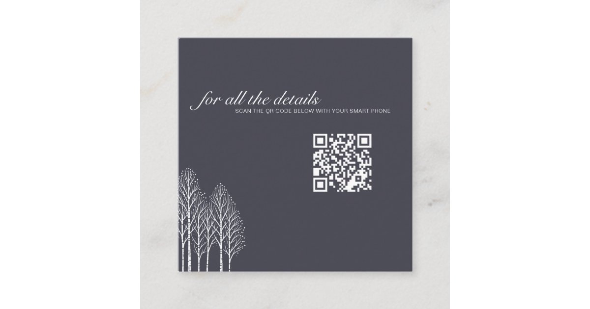 Winter Trees QR Code Enclosure Card | Zazzle