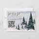 Winter Trees Snow Forest QR Code Wedding Website RSVP Card | Zazzle
