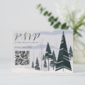 Winter Trees Snow Forest QR Code Wedding Website RSVP Card | Zazzle