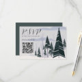 Winter Trees Snow Forest QR Code Wedding Website RSVP Card | Zazzle