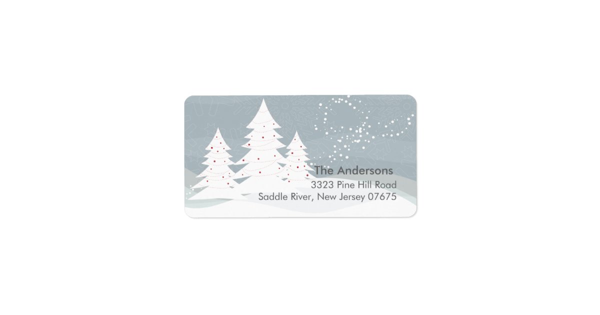 Winter Trees Snow Scene Return Address Label | Zazzle