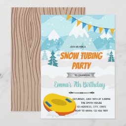 Winter tubing party invitation | Zazzle