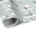 Winter Village Snow Scene Pattern Wrapping Paper | Zazzle
