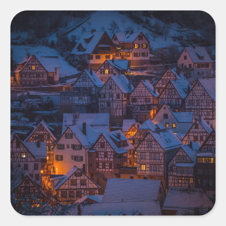 winter village stickers | Zazzle