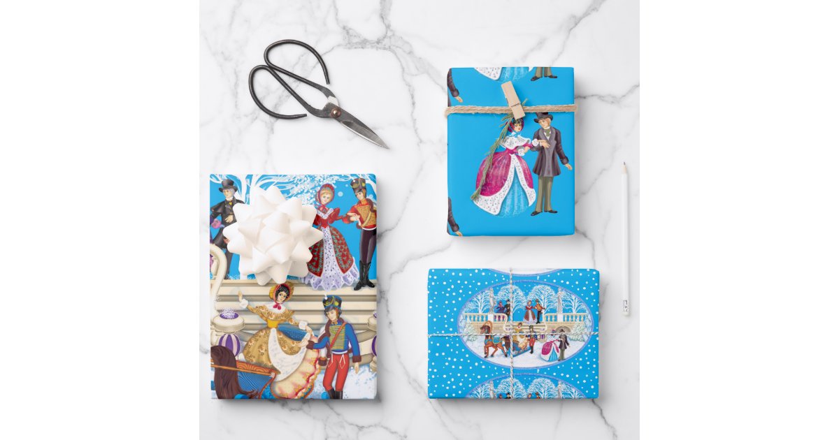 Winter walk wrapping paper sheets | Zazzle