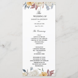 Winter Watercolor Flowers Menu | Zazzle
