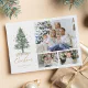 Winter Watercolor Pine Christmas 3 Photo Holiday Card | Zazzle
