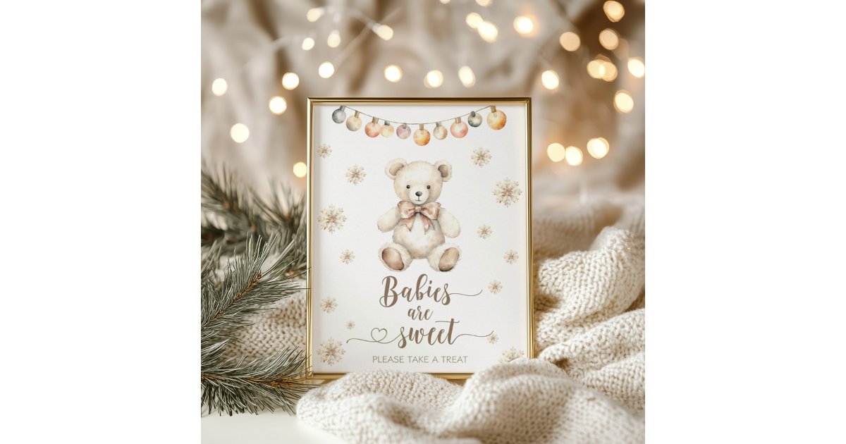 Winter We Can Bearly Wait Babies are sweet Poster | Zazzle