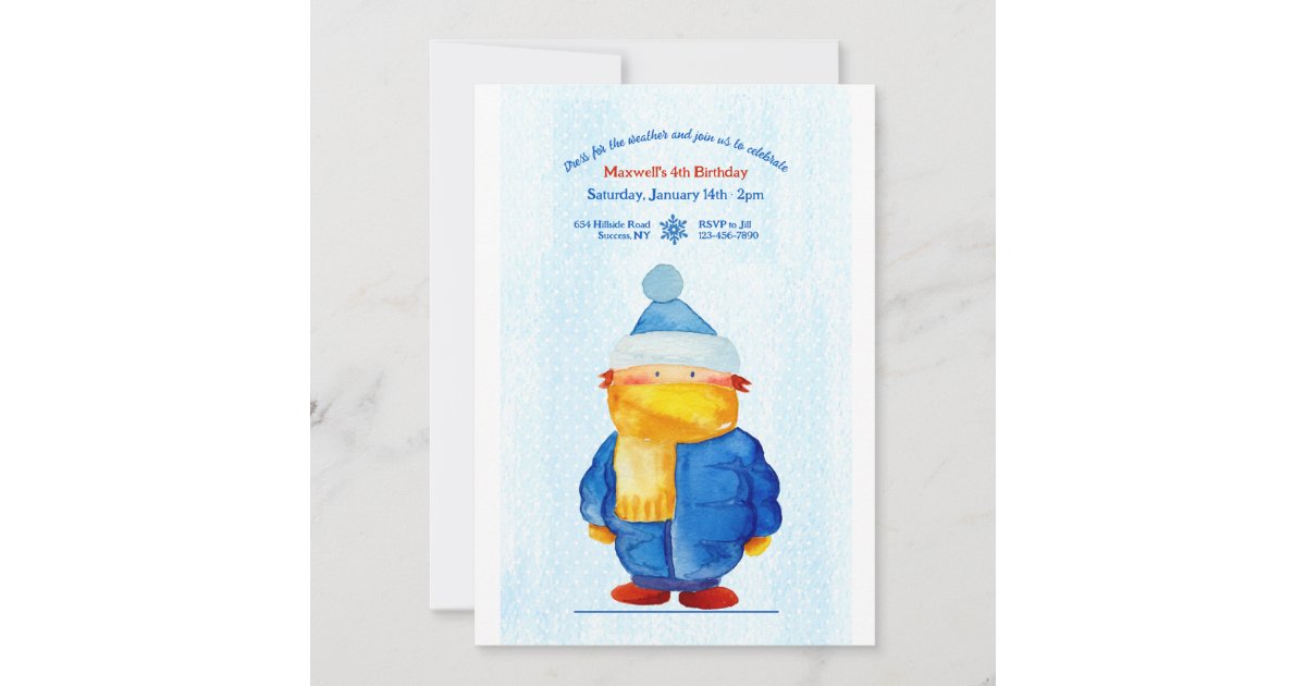 Winter Weather Birthday Party Invitation | Zazzle