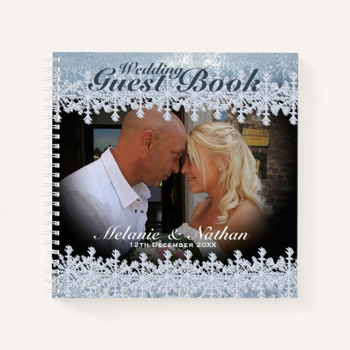 Winter Wedding Custom Photo Guest Book | Zazzle.com