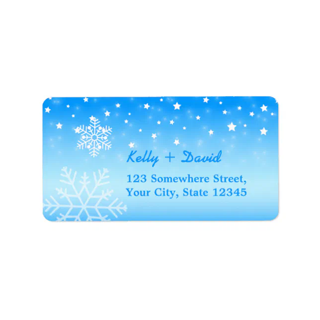 Winter Wedding Elegant Snowflakes Label | Zazzle