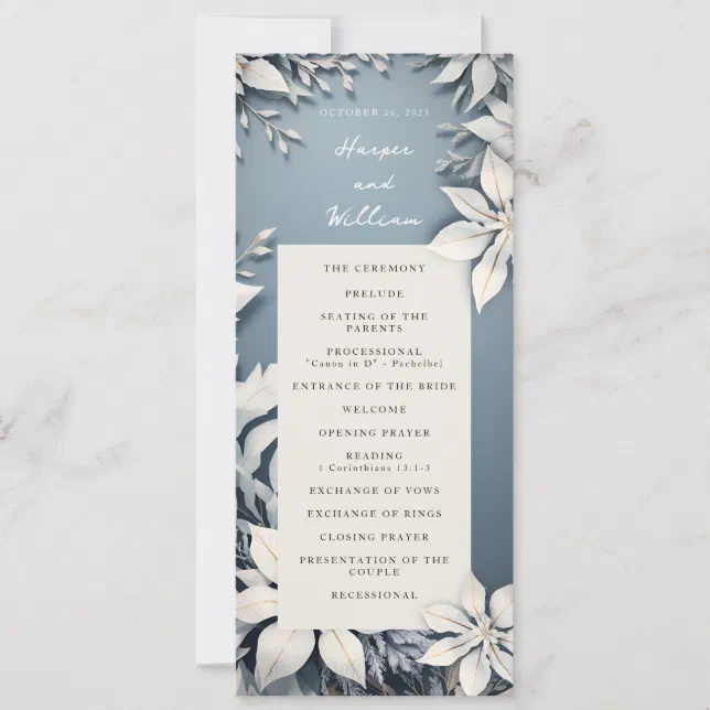 Winter wedding program | Zazzle