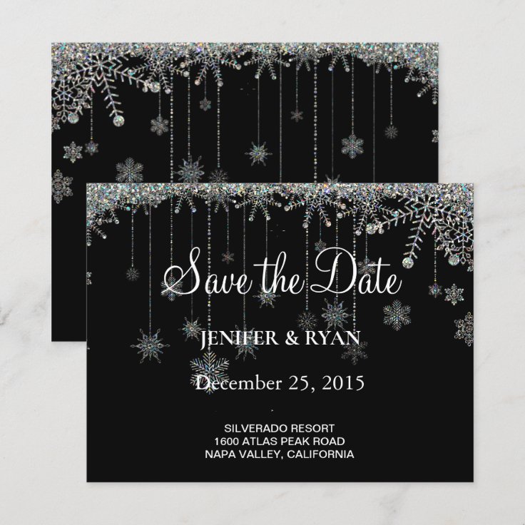 Winter wedding save the date invitation | Zazzle