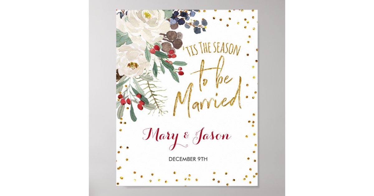 Winter Wedding Sign | Zazzle