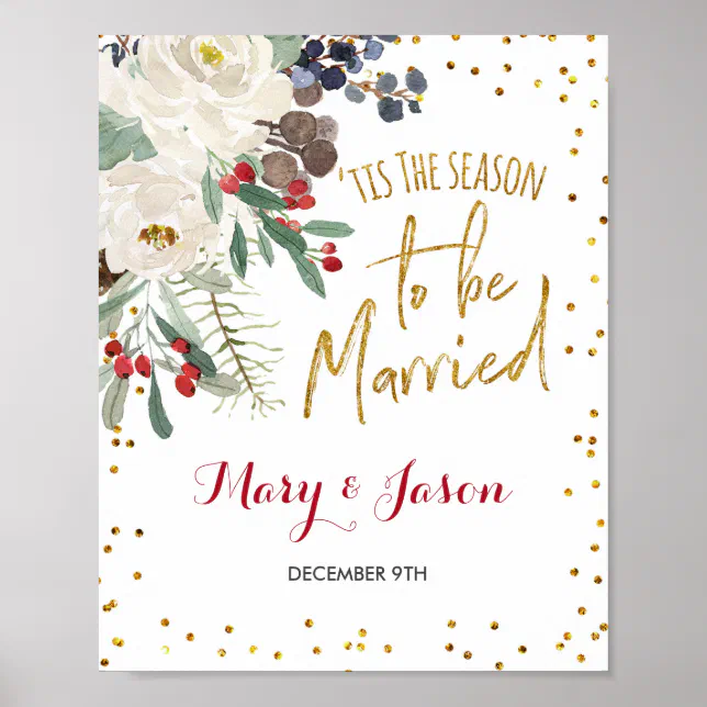 Winter Wedding Sign | Zazzle