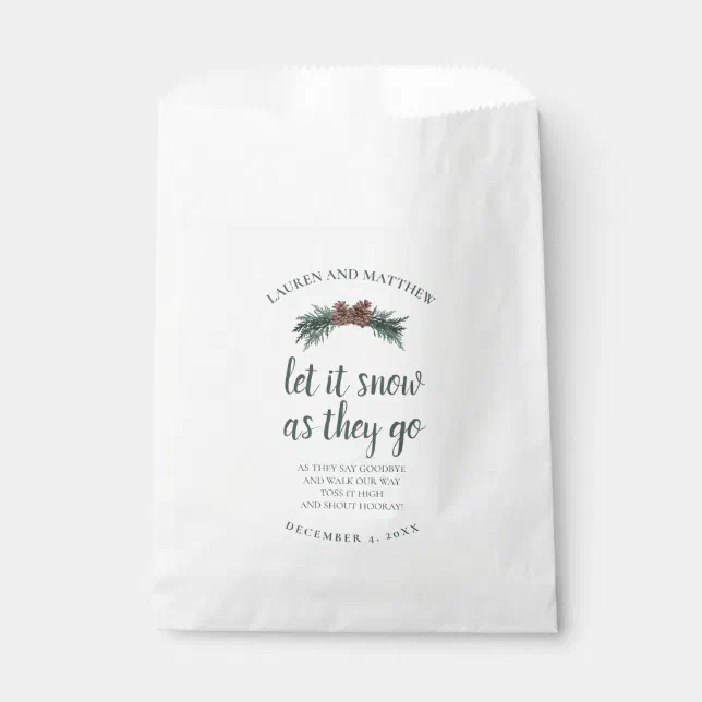 Winter Wedding Snow Confetti Toss Send Off Bags | Zazzle