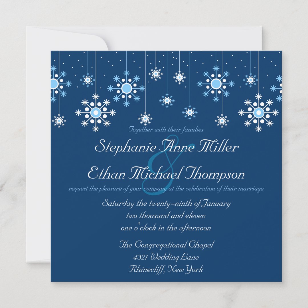 Winter Wedding Snowflakes Invitation | Zazzle