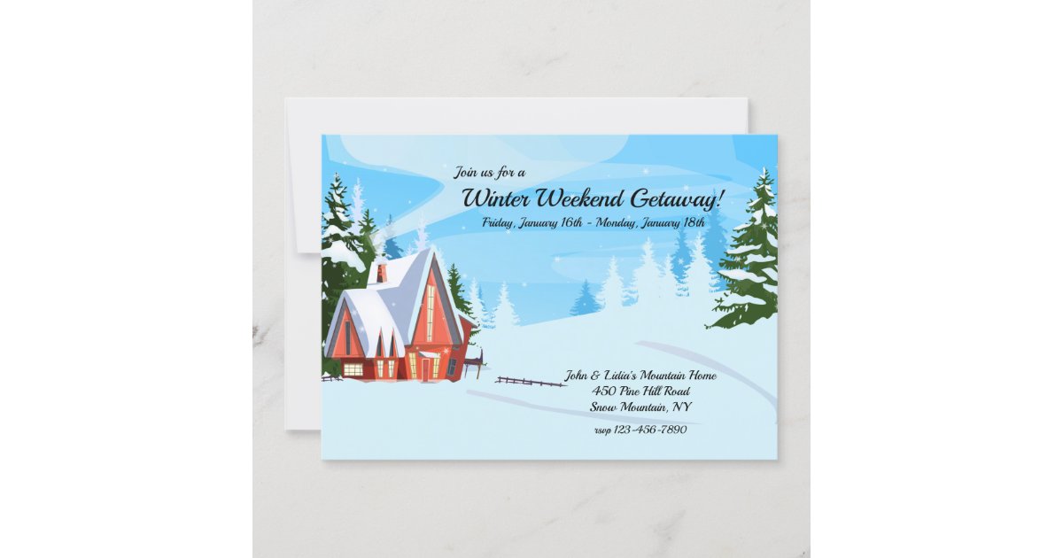 Winter Weekend Getaway Invitation | Zazzle