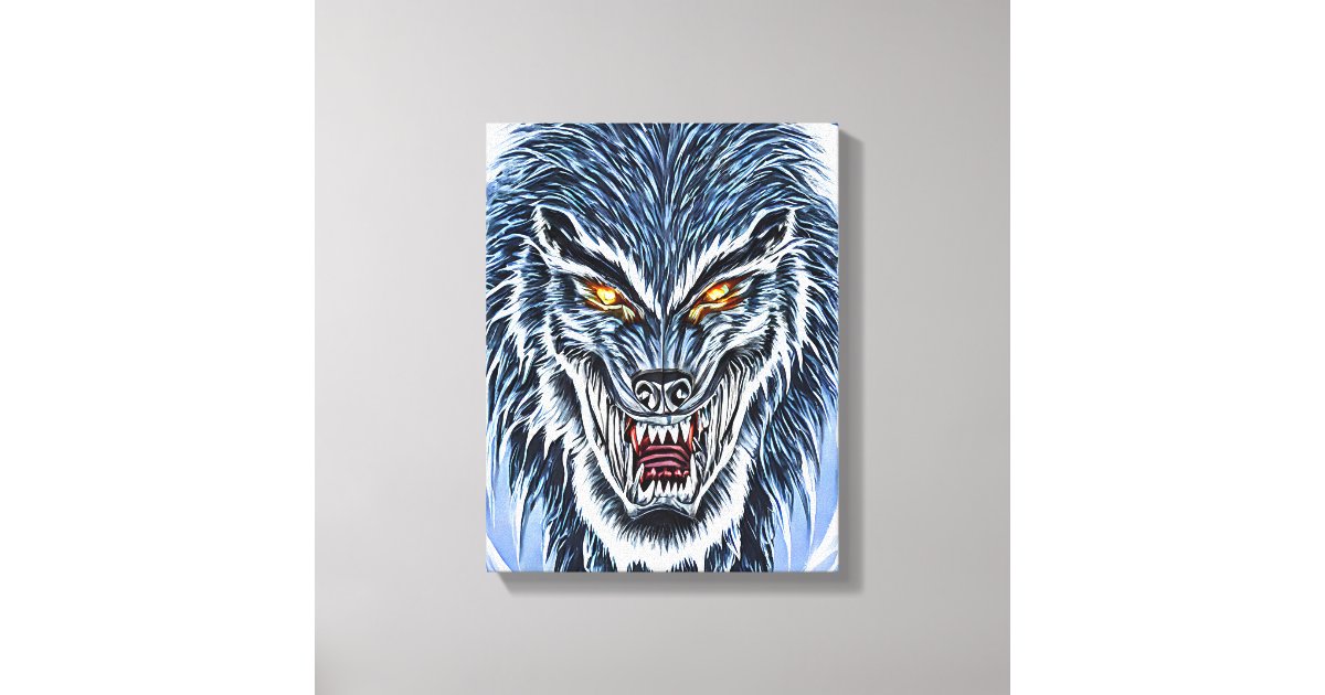 Winter Werewolf Fantasy Dark horror art Canvas Print | Zazzle