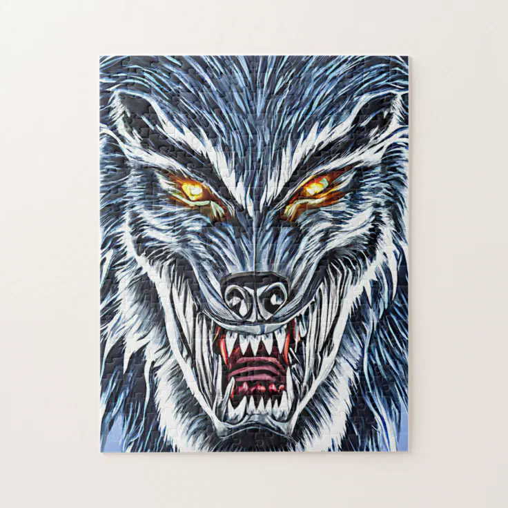 Winter Werewolf Fantasy Dark horror art Jigsaw Puzzle | Zazzle