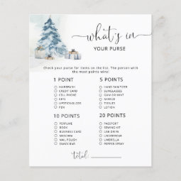 Winter What's in your purse baby shower game | Zazzle
