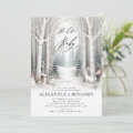 Winter White Rabbits Chic Coed Neutral Baby Shower Invitation | Zazzle