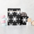 Winter White Snowflake Christmas Holiday Black Wrapping Paper | Zazzle
