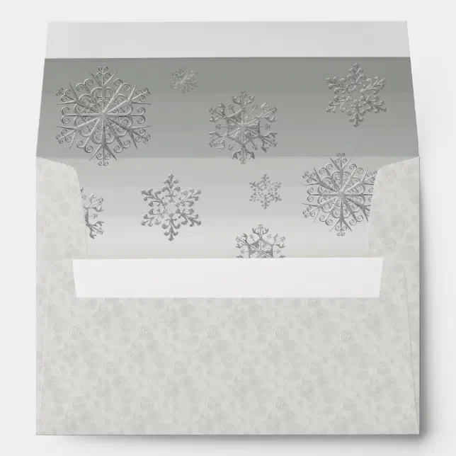 Winter White Snowflakes Wedding Custom Envelope | Zazzle