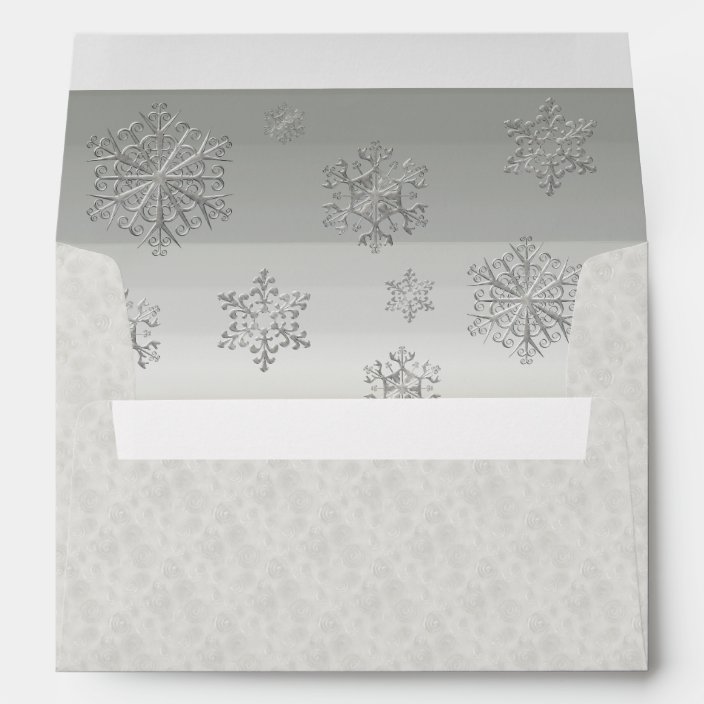 Winter White Snowflakes Wedding Custom Envelope | Zazzle.com