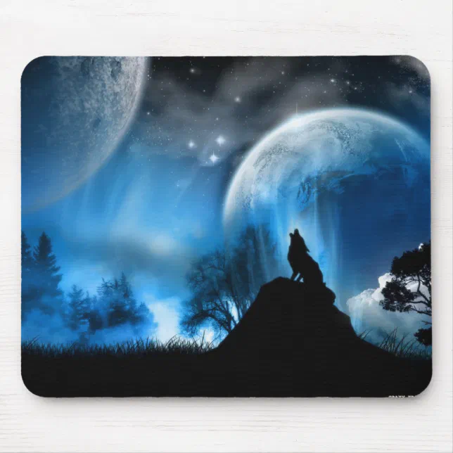 Winter Wolf Mouse Pad | Zazzle