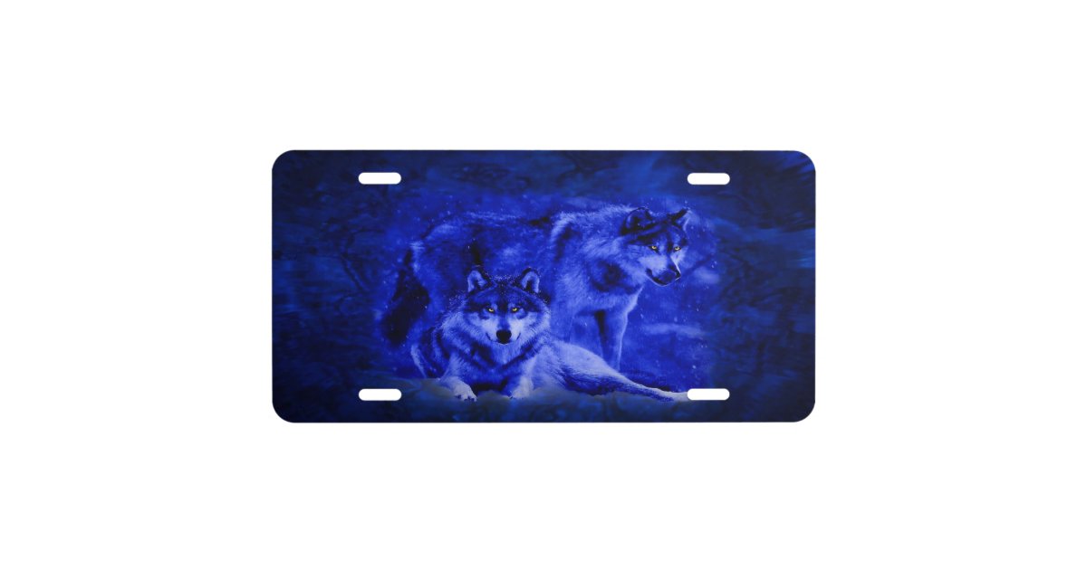 Winter Wolves License Plate | Zazzle