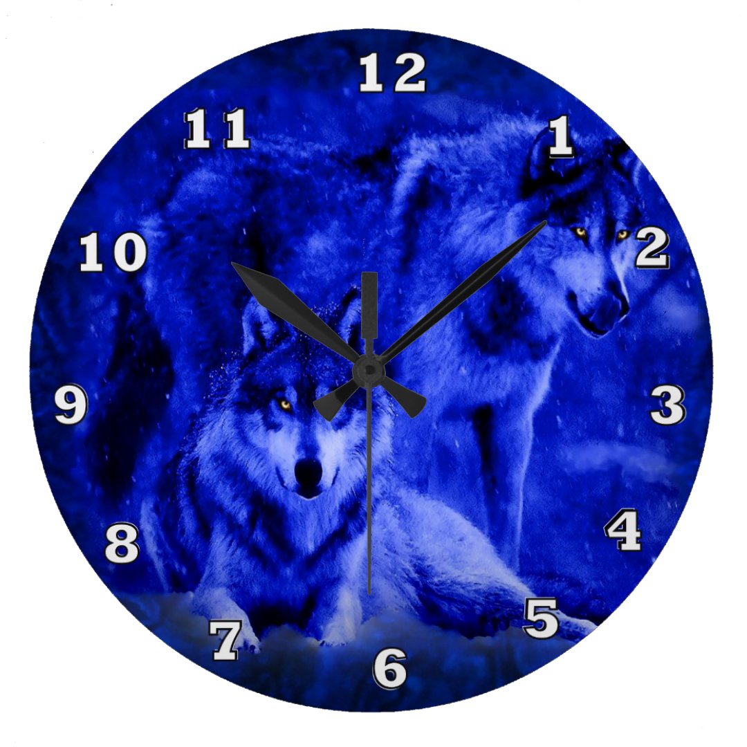 Winter Wolves Wolf Clocks | Zazzle