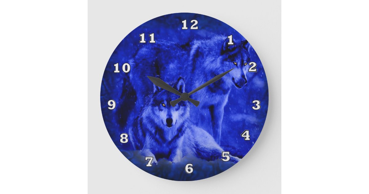 Winter Wolves Wolf Clocks | Zazzle