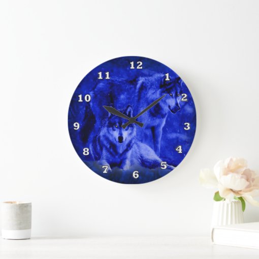 Winter Wolves Wolf Clocks | Zazzle