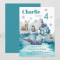 Winter Wonderland Arctic Animals Kids Birthday Invitation | Zazzle
