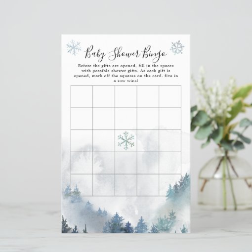 Winter Wonderland Boy Baby Shower Bingo Game | Zazzle