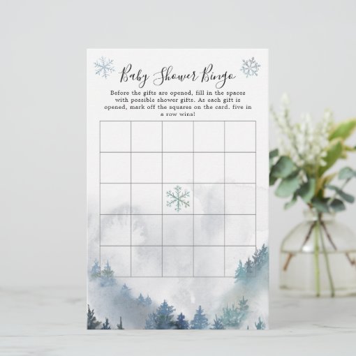 Winter Wonderland Boy Baby Shower Bingo Game | Zazzle