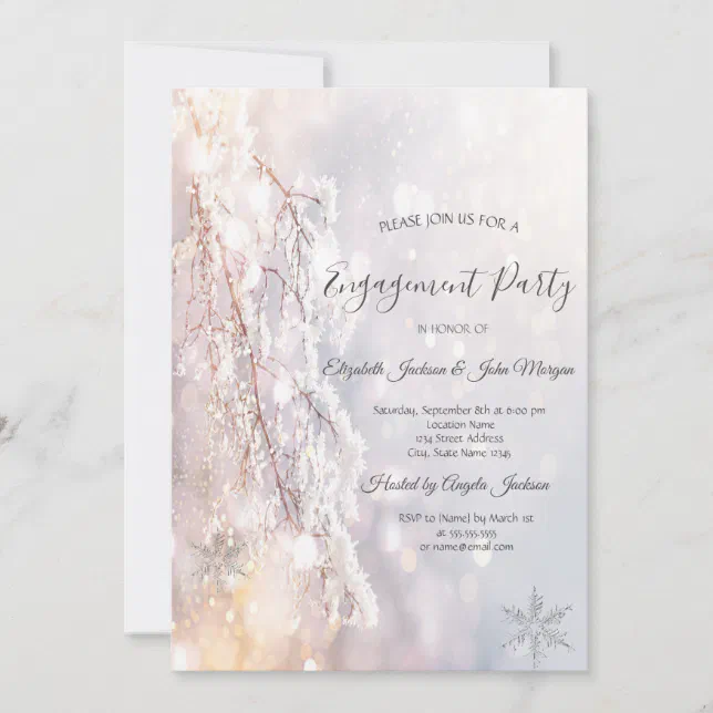 Winter Wonderland Branches Engagement Invitation | Zazzle