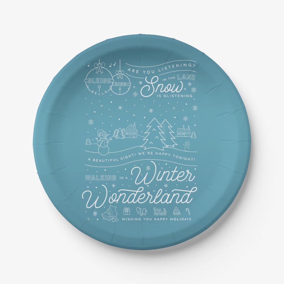 Winter Wonderland Christmas 7" Paper Plates | Zazzle
