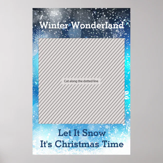 Winter Wonderland Christmas Party Photo Booth Poster | Zazzle