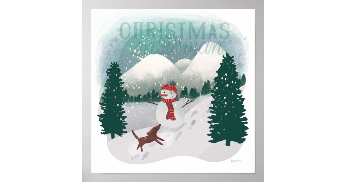 Winter Wonderland - Christmas Snowman Poster | Zazzle