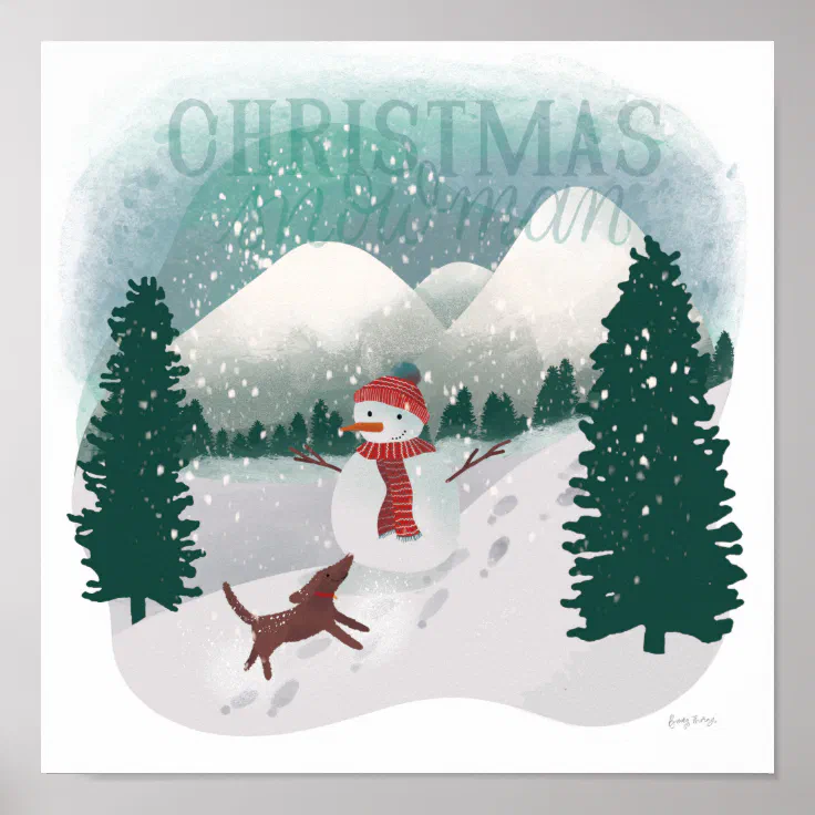 Winter Wonderland - Christmas Snowman Poster | Zazzle