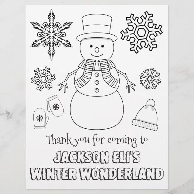 Winter Wonderland Coloring Page | Coloring Sheet | Zazzle