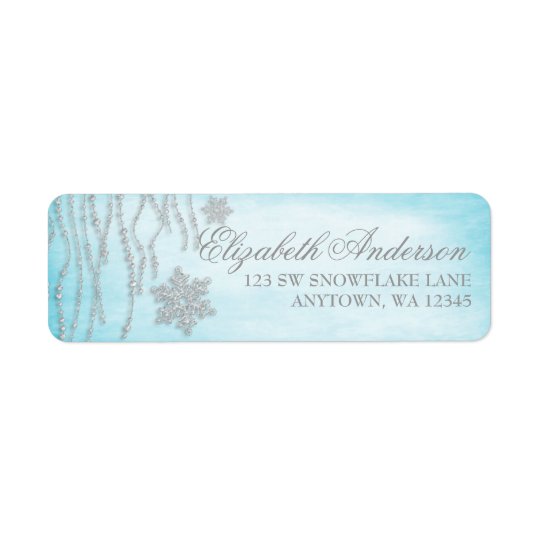 Winter Wonderland Diamond Snowflake Address Labels | Zazzle.com