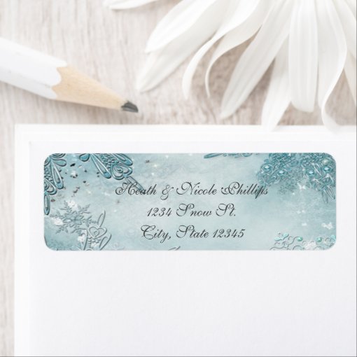 Winter Wonderland Elegant Magical Snowflakes Label | Zazzle